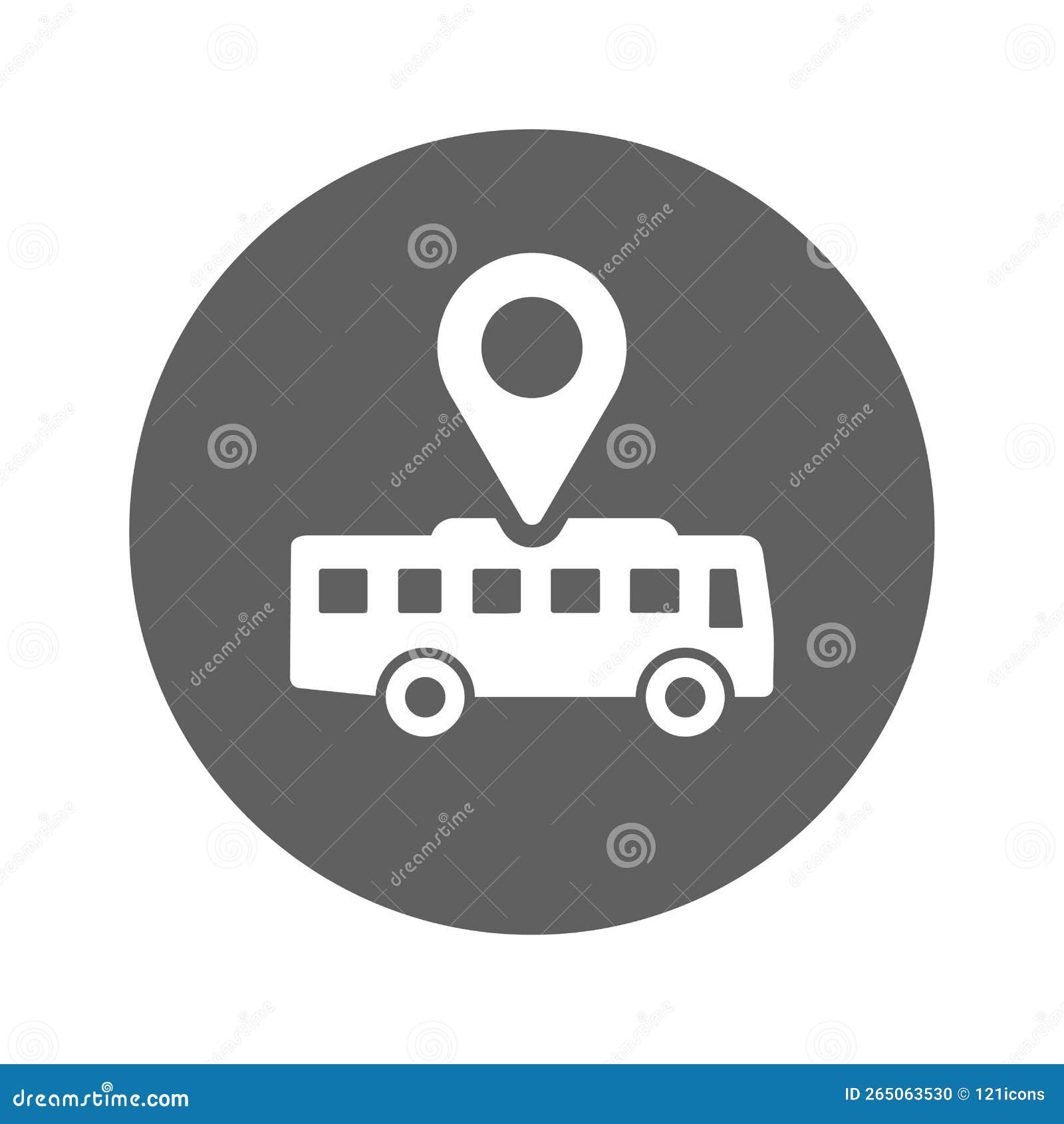 Bus, Bus Location, Location Icon. Gray Vector Graphics Stock ...