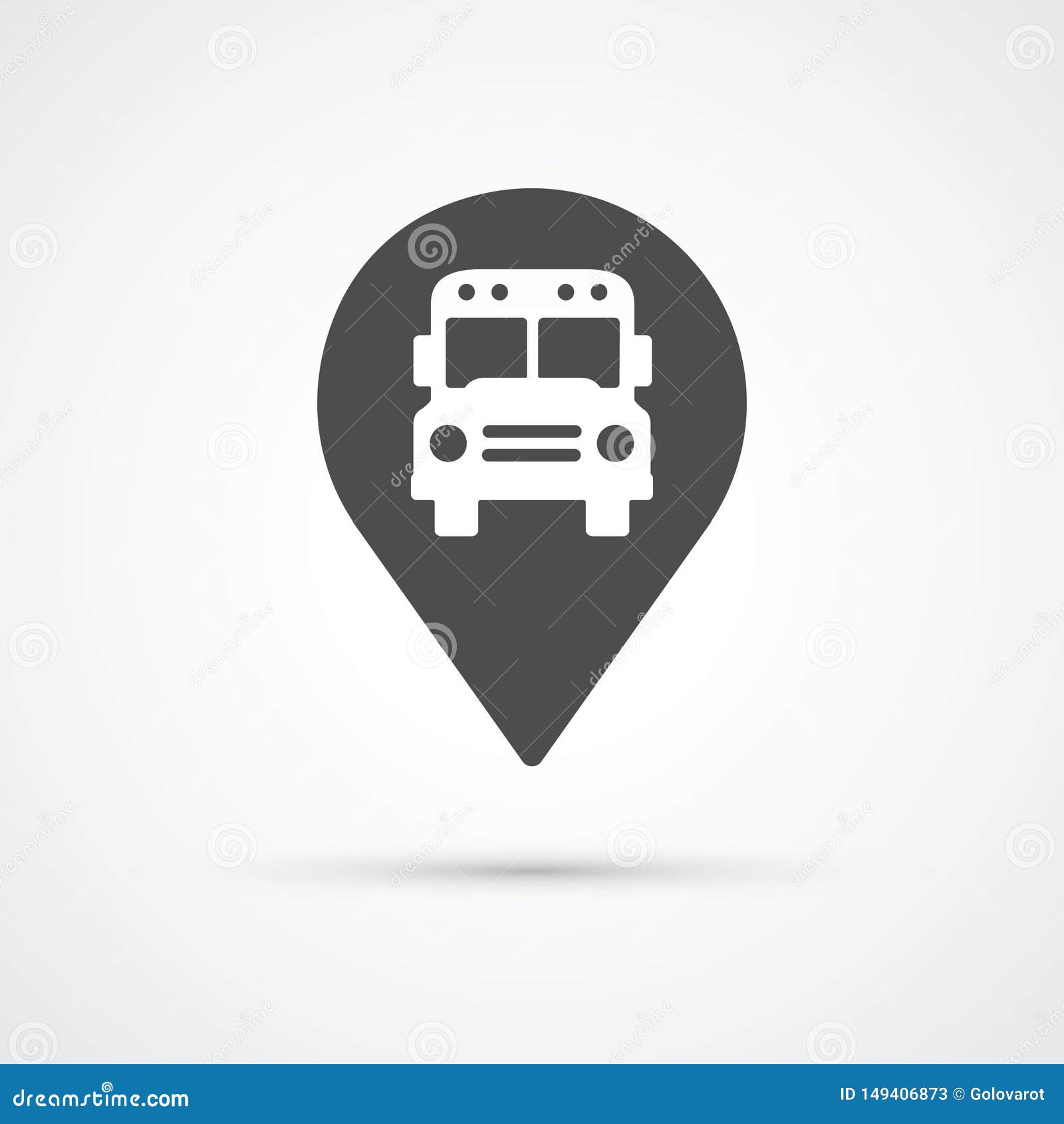 Bus Marker Pin Icon for Map. Vector Stock Illustration - Illustration ...