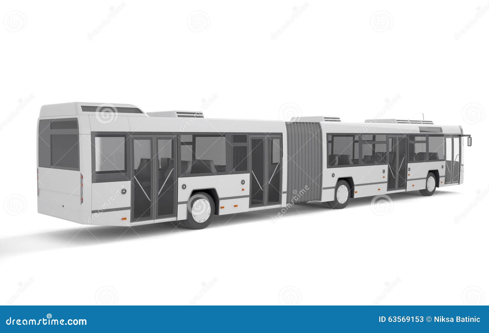 Bus Mock Up on White Background, 3D Illustration Stock Illustration ...
