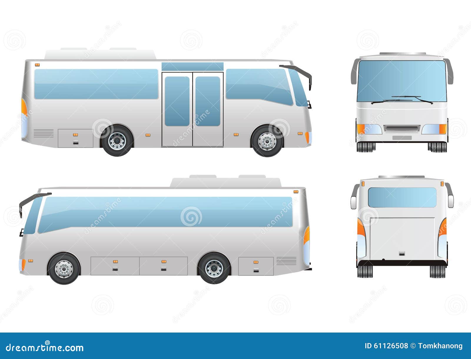 Bus Mockup six wheel stock vector. Illustration of transport - 61126508