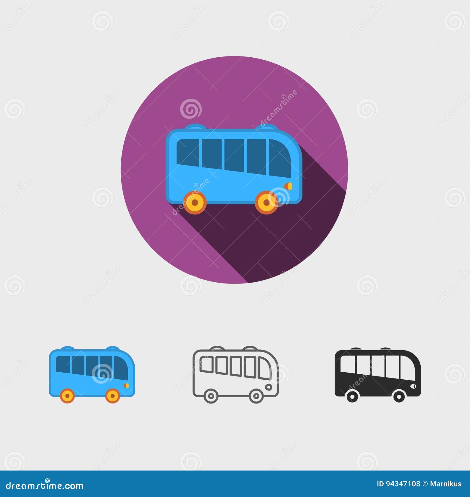 Bus modern icon stock vector. Illustration of silhouette - 94347108