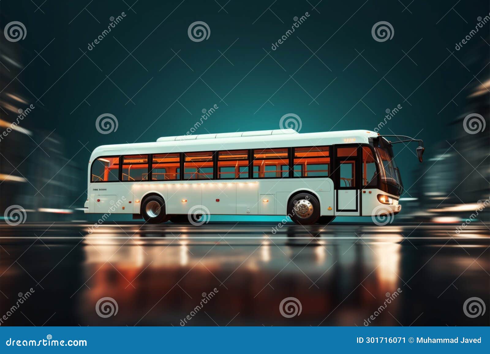 Bus in Motion Forms a Dynamic Background, Capturing the Essence of ...