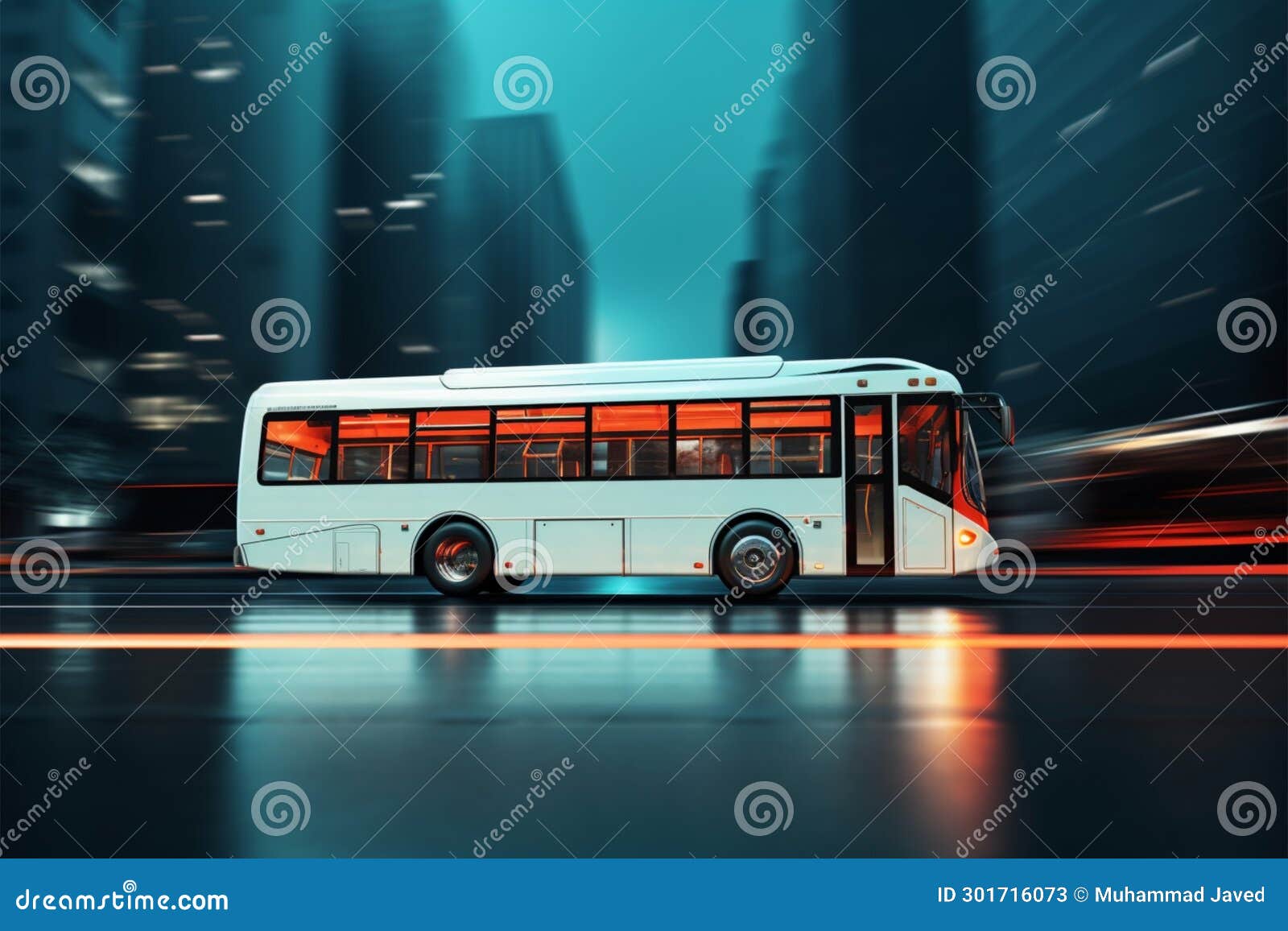 Bus in Motion Forms a Dynamic Background, Capturing the Essence of ...
