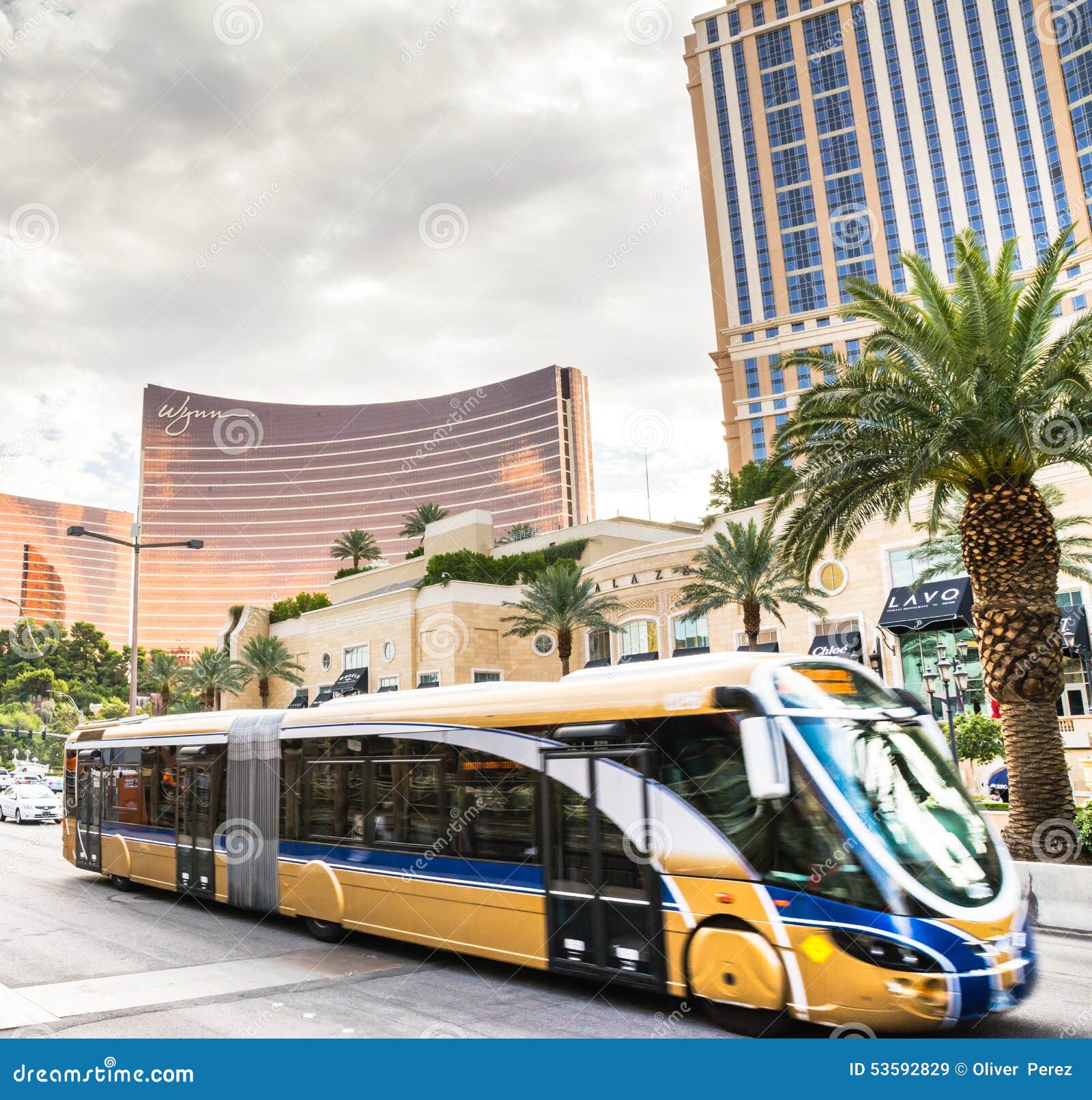 Bus in Motion Traveling through Las Vegas Boulevard Editorial Stock ...