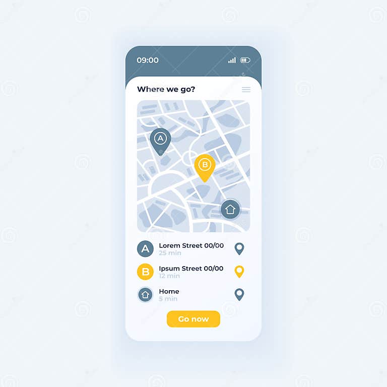 Bus Navigation App Smartphone Interface Vector Template Stock Vector ...