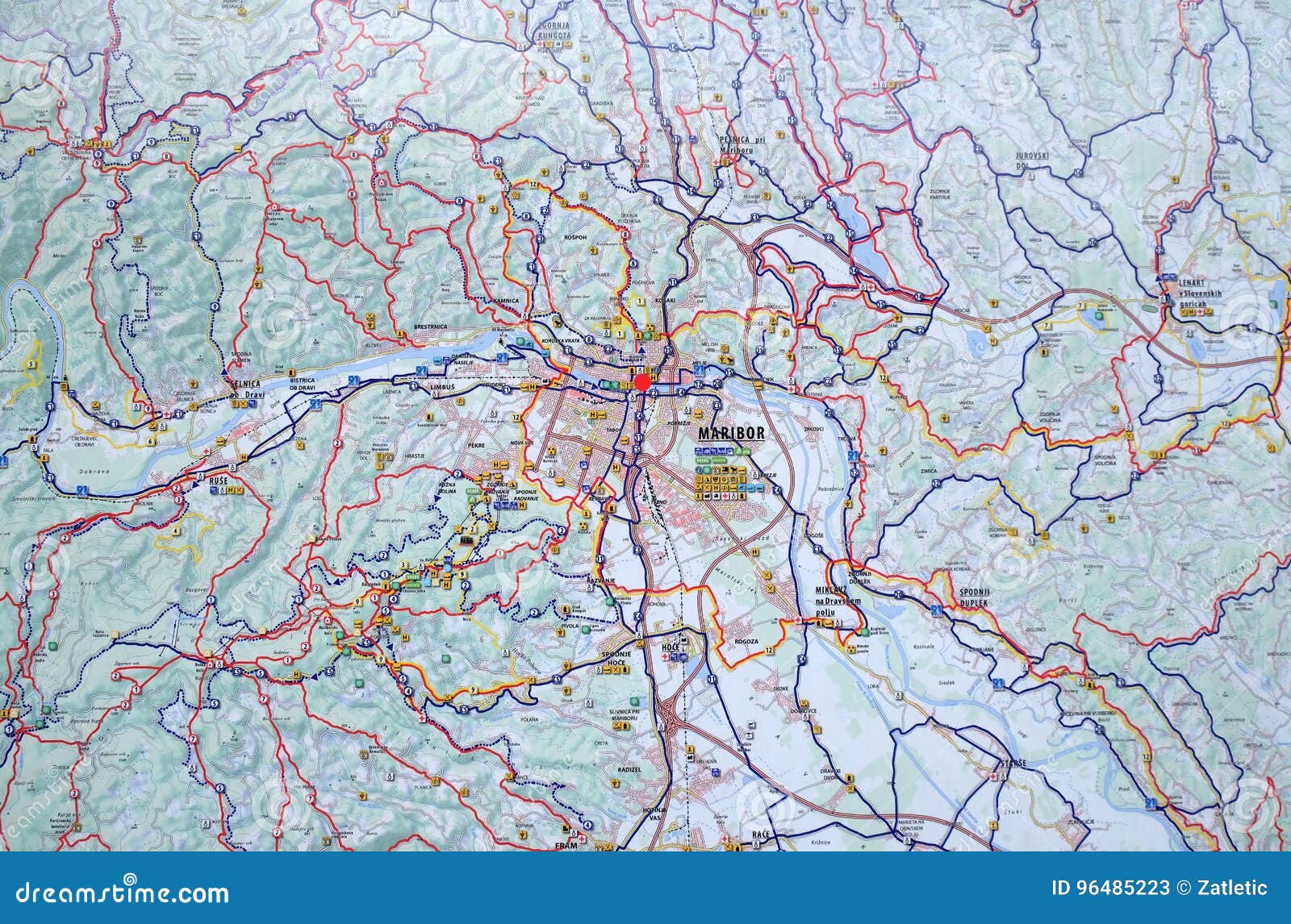 Bus Network Map in Maribor, Slovenia Stock Image - Image of railway ...