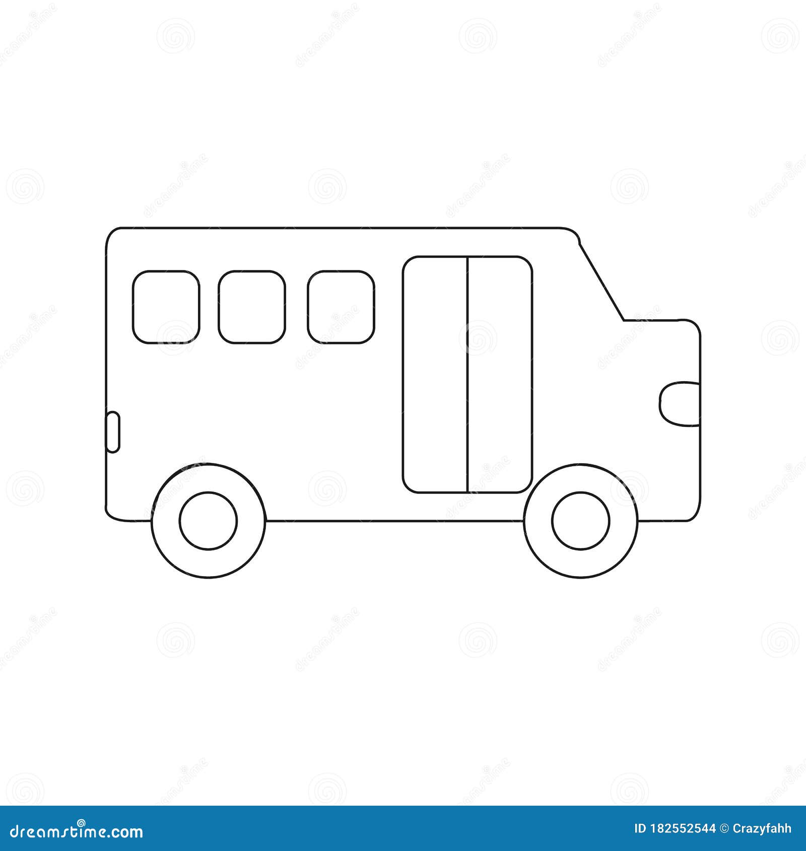 Bus Outline Icons. Vector Illustration Stock Vector - Illustration of ...