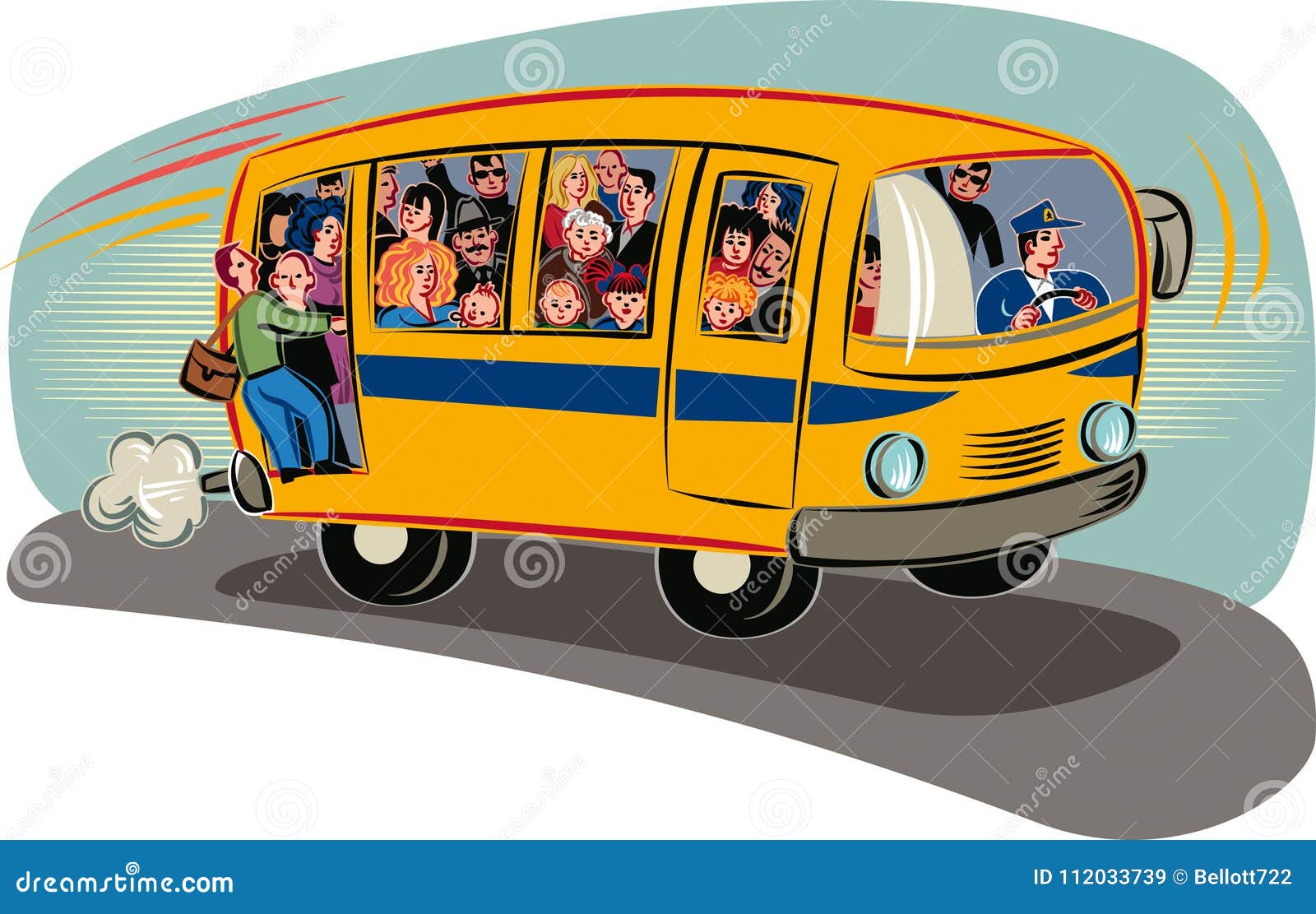 Bus Overloaded with Passengers Traveling. Stock Illustration ... Bus Overloaded with Passengers Traveling. Stock Illustration ...