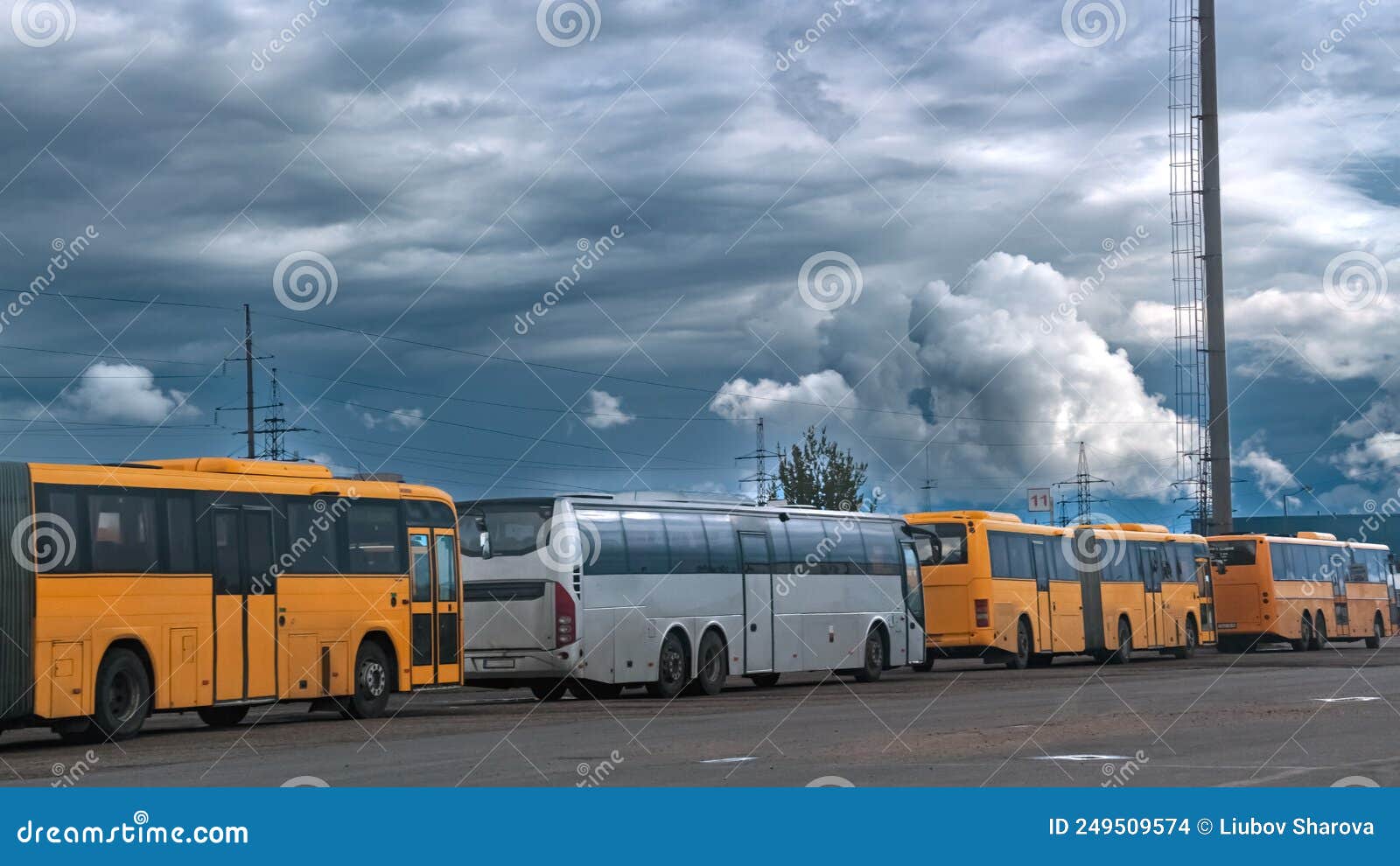 Bus Parking. City Buses in the Parking Stock Photo - Image of ...