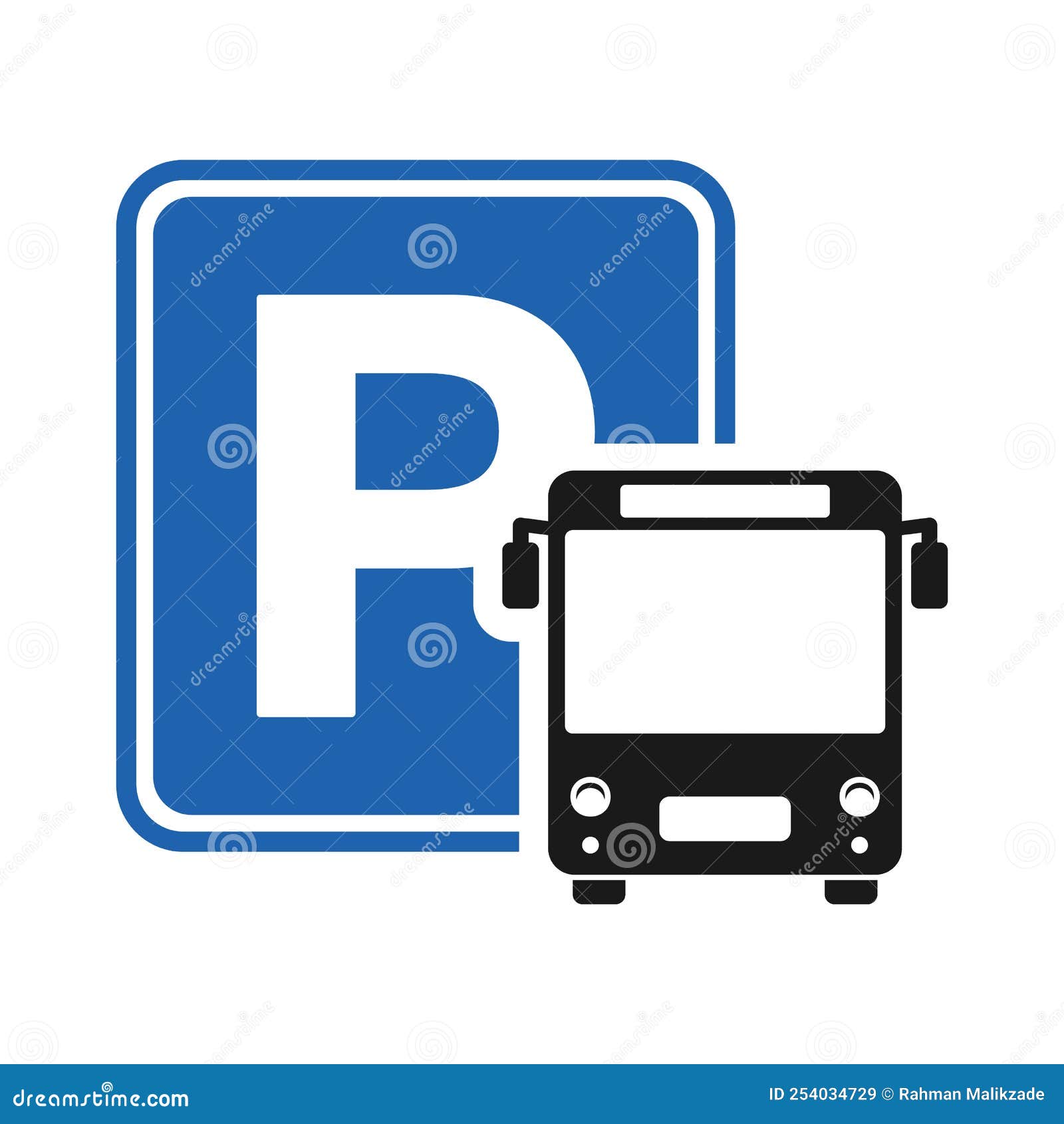 Bus Parking Icon. Blue Parking Vector Illustration Stock Vector ...