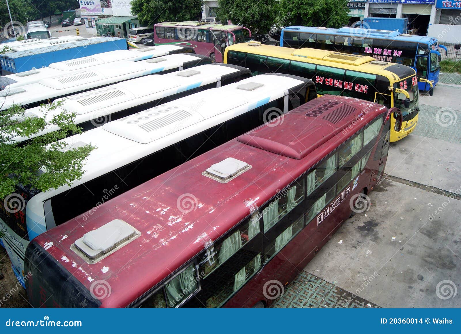 Bus parking lot editorial stock image. Image of shenzhen - 20360014
