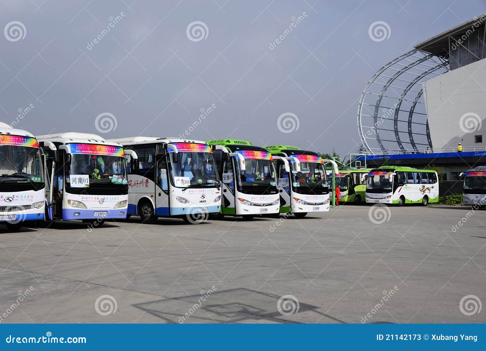 Bus parking lot editorial stock photo. Image of auto - 21142173