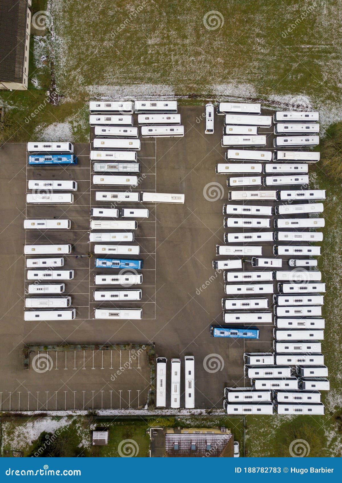 Bus parking from top stock image. Image of parking, shot - 188782783