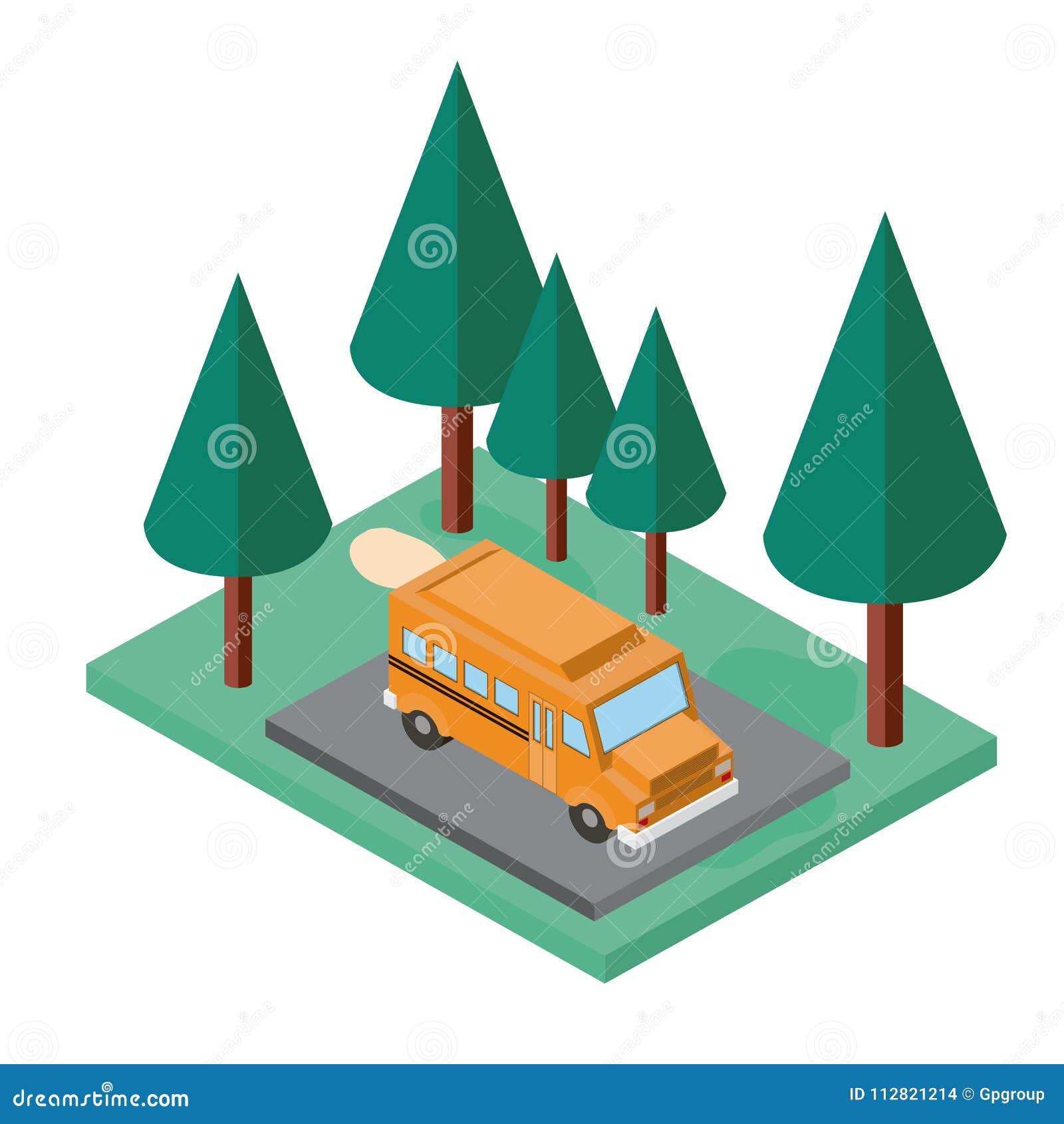 Bus Parking and Trees Scene Isometric Icon Stock Vector - Illustration ... Bus Parking and Trees Scene Isometric Icon Stock Vector - Illustration ...