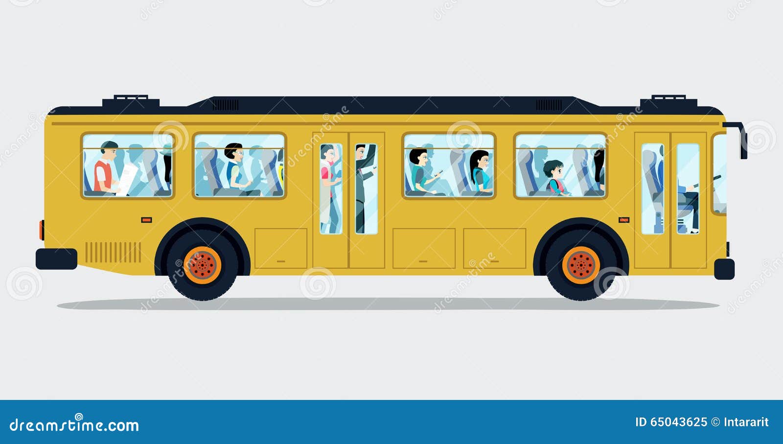 Bus Cartoon Vector | CartoonDealer.com #65043625