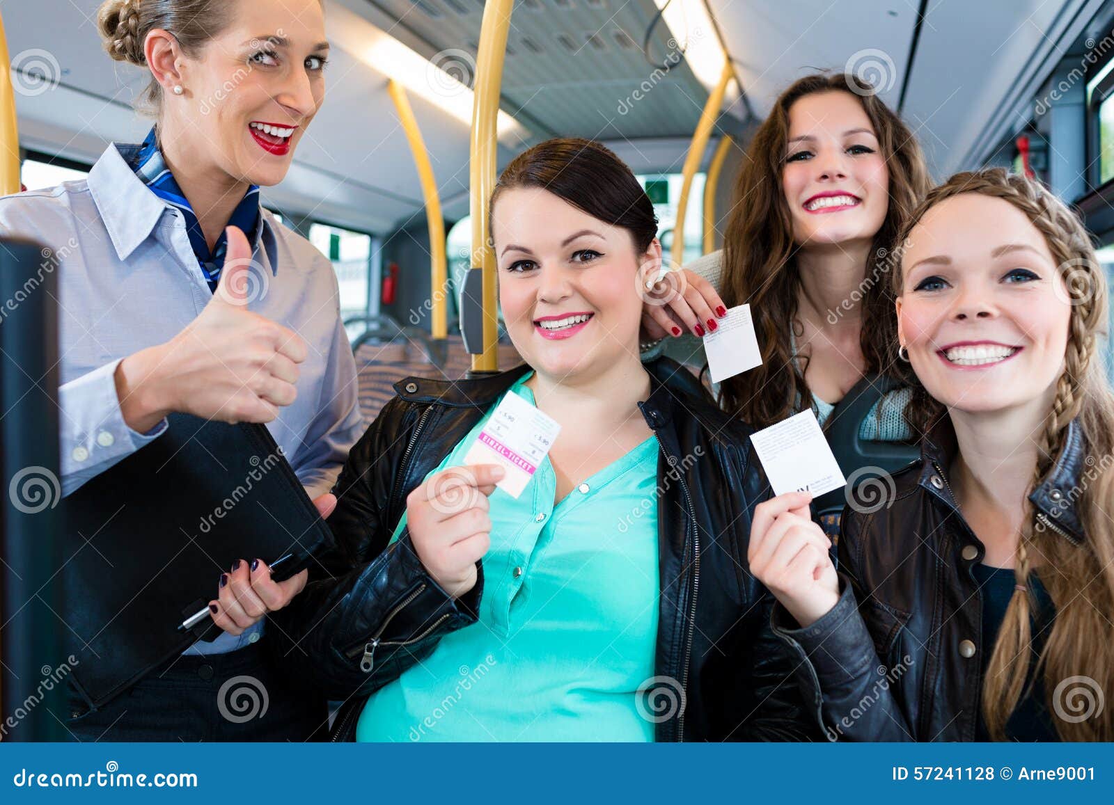 Bus Passengers Having Bought a Ticket Stock Photo - Image of public ...