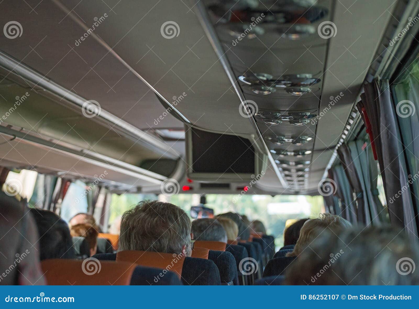 Bus with passengers. editorial photography. Image of male - 86252107