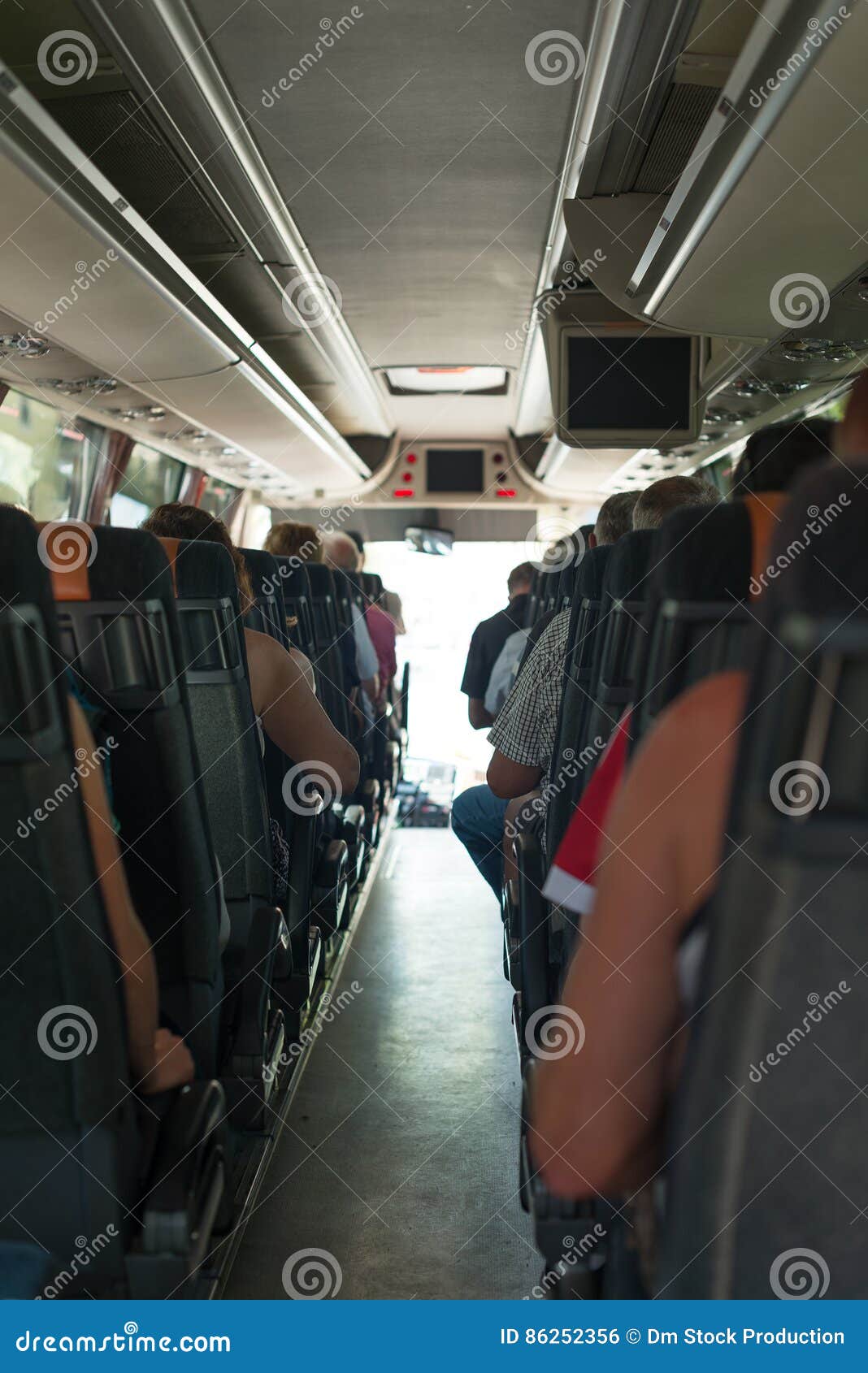 Bus with passengers. stock photo. Image of sitting, excursion - 86252356