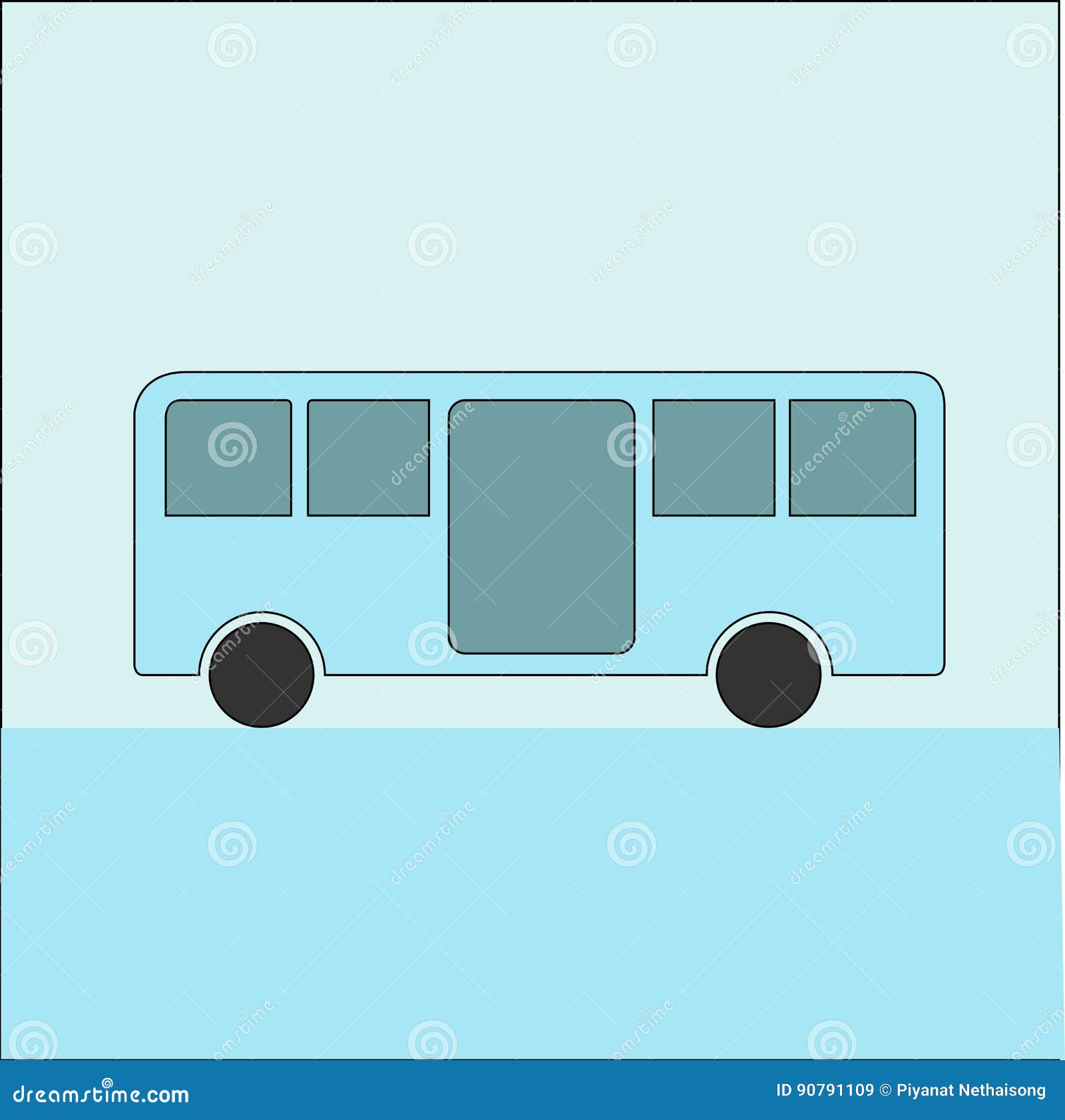 Bus with pastel theme. stock vector. Illustration of vector - 90791109