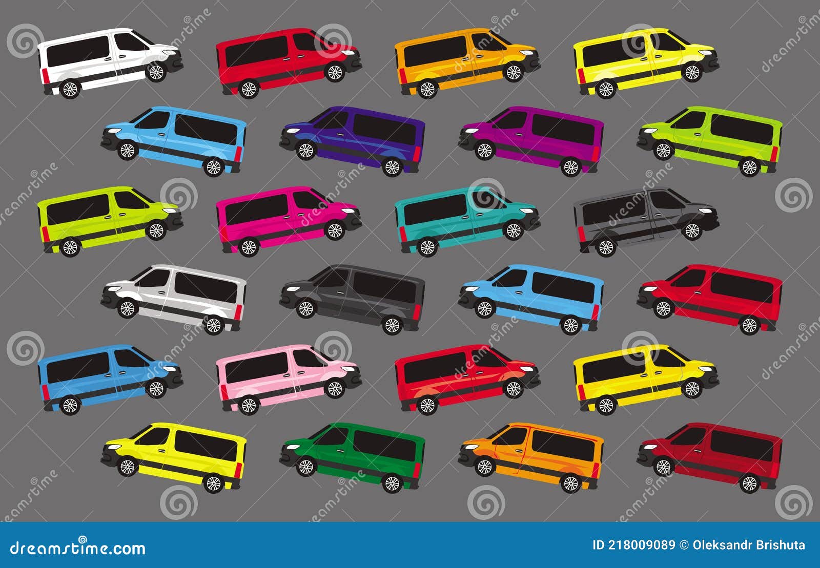 Colorful Buses On A Tile Background, In A Seamless Pattern Design ...