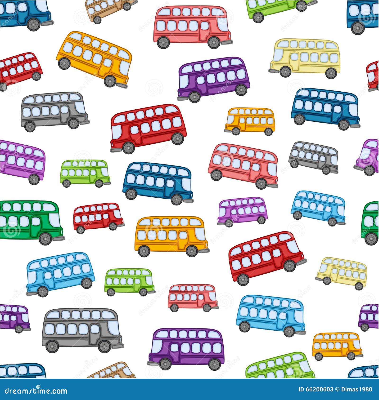 Bus Pattern on a White Background Stock Illustration - Illustration of ...