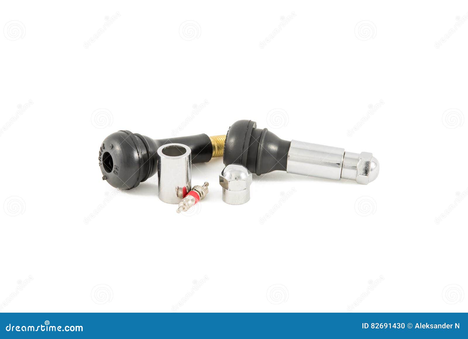 Bus Pipe, the Air Valve, for the Tubeless on a White Background Stock ...