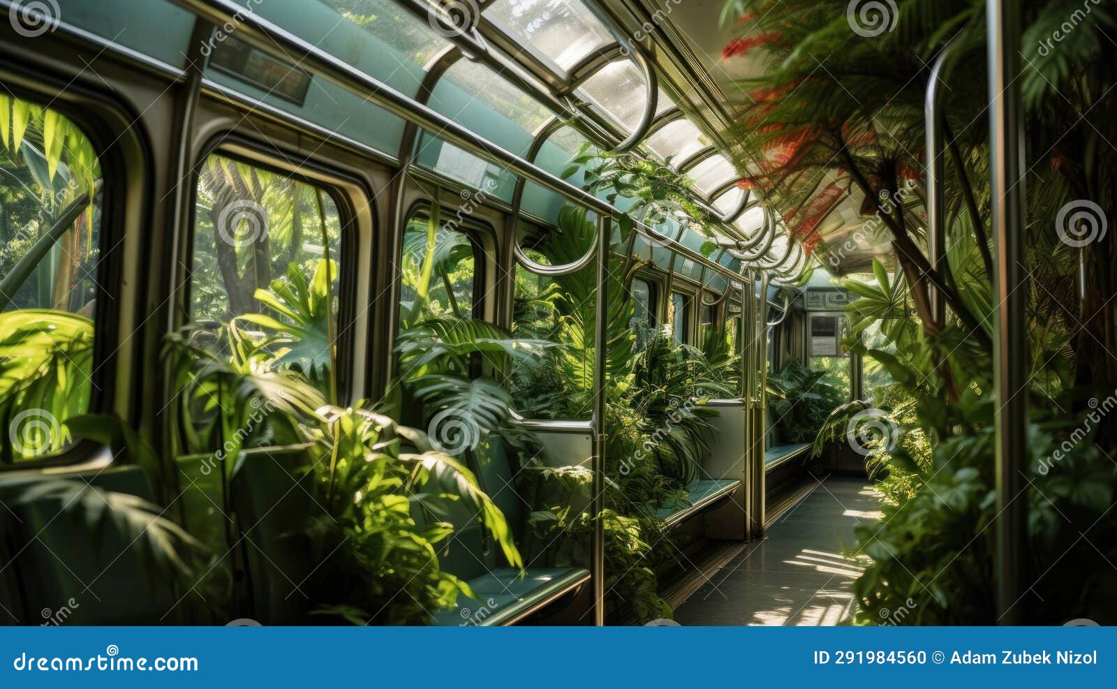 A Bus with Plants on the Side Stock Illustration - Illustration of ...
