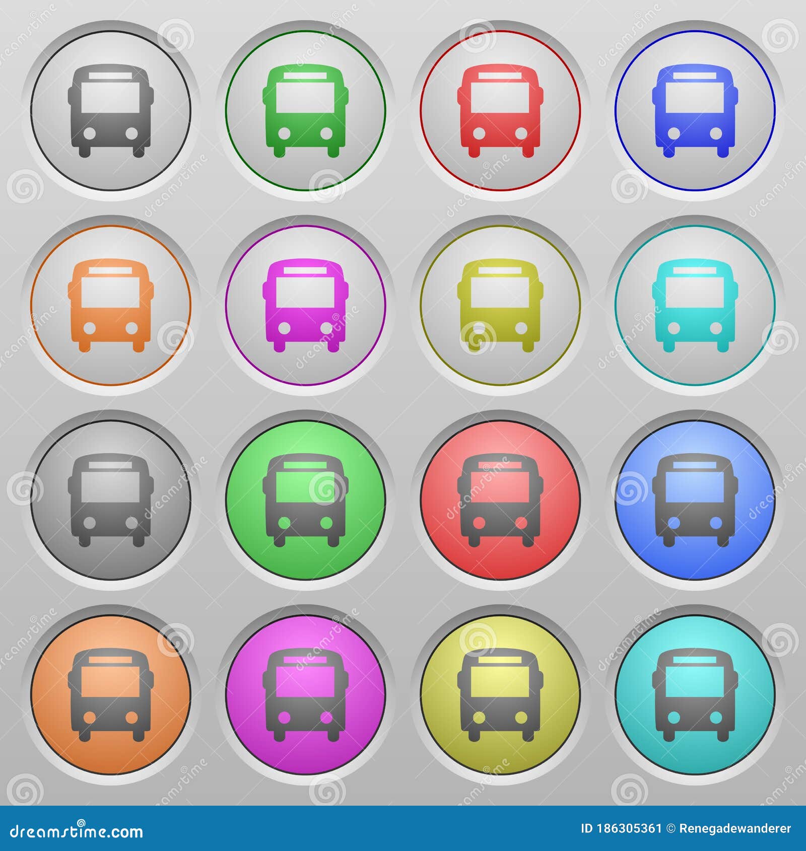 Bus plastic sunk buttons stock illustration. Illustration of buttons ...