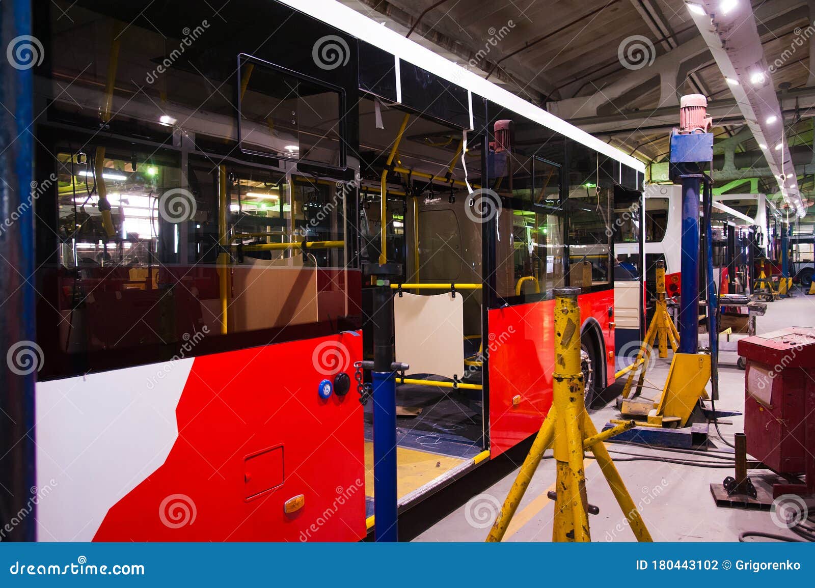 Bus production manufacture stock photo. Image of transportation - 180443102