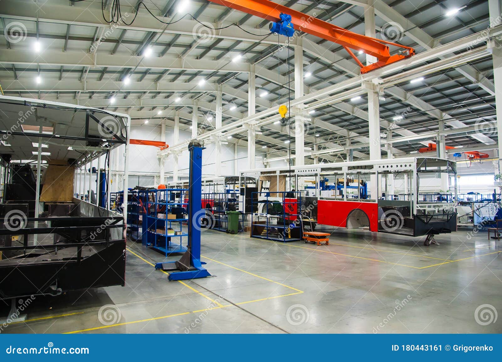 Bus production manufacture stock image. Image of transport - 180443161