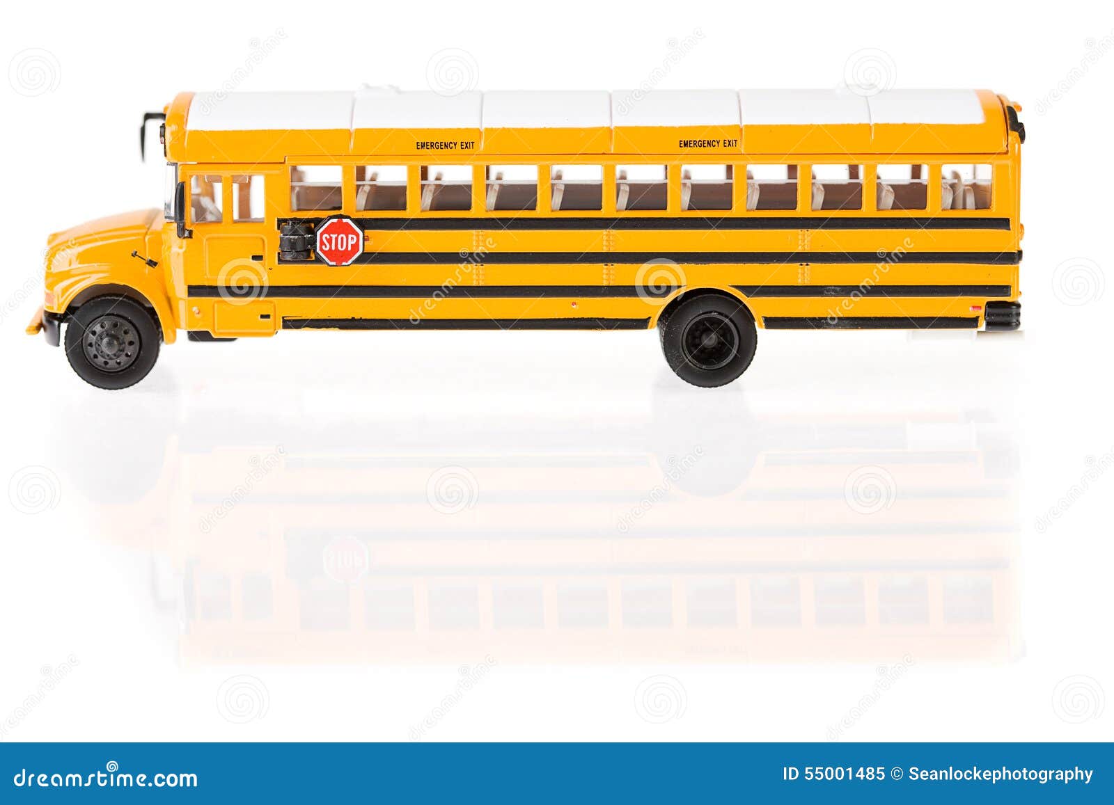 Bus: Profile View of School Bus Stock Image - Image of isolated, white ...