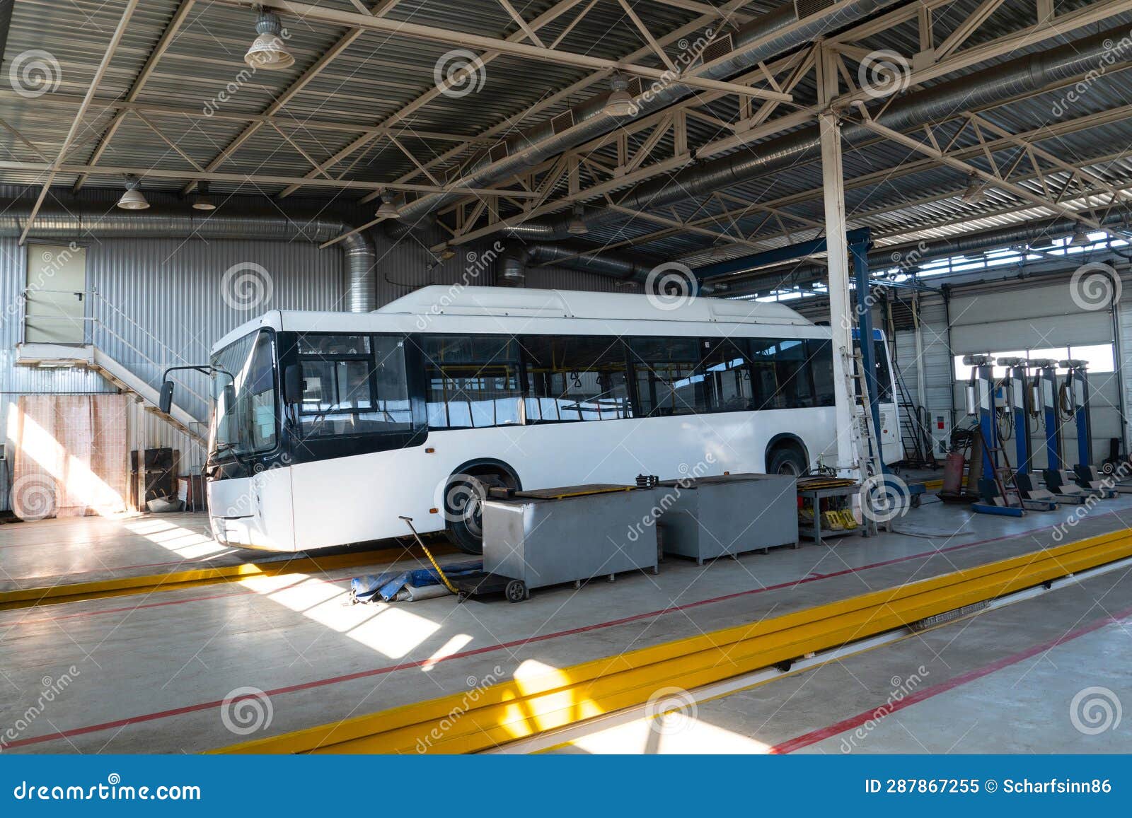 Bus repair in car service stock image. Image of equipment - 287867255