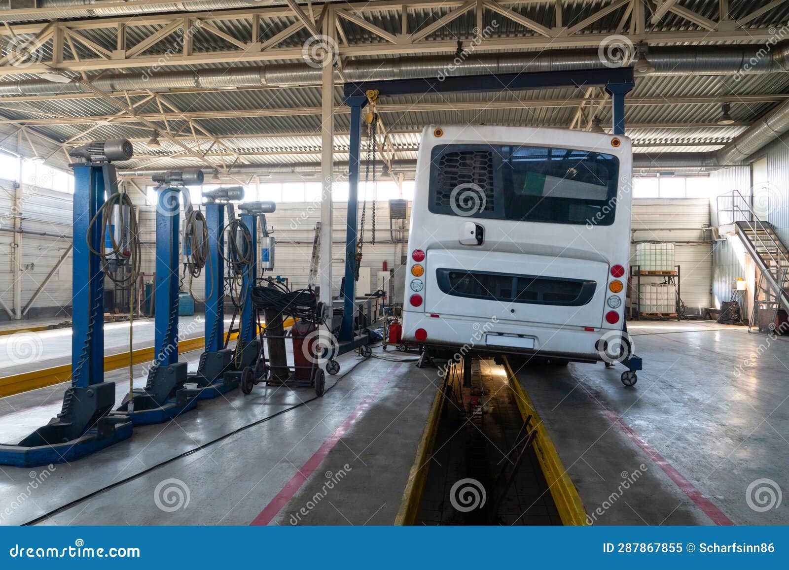 Bus repair in car service stock image. Image of diagnostic - 287867855