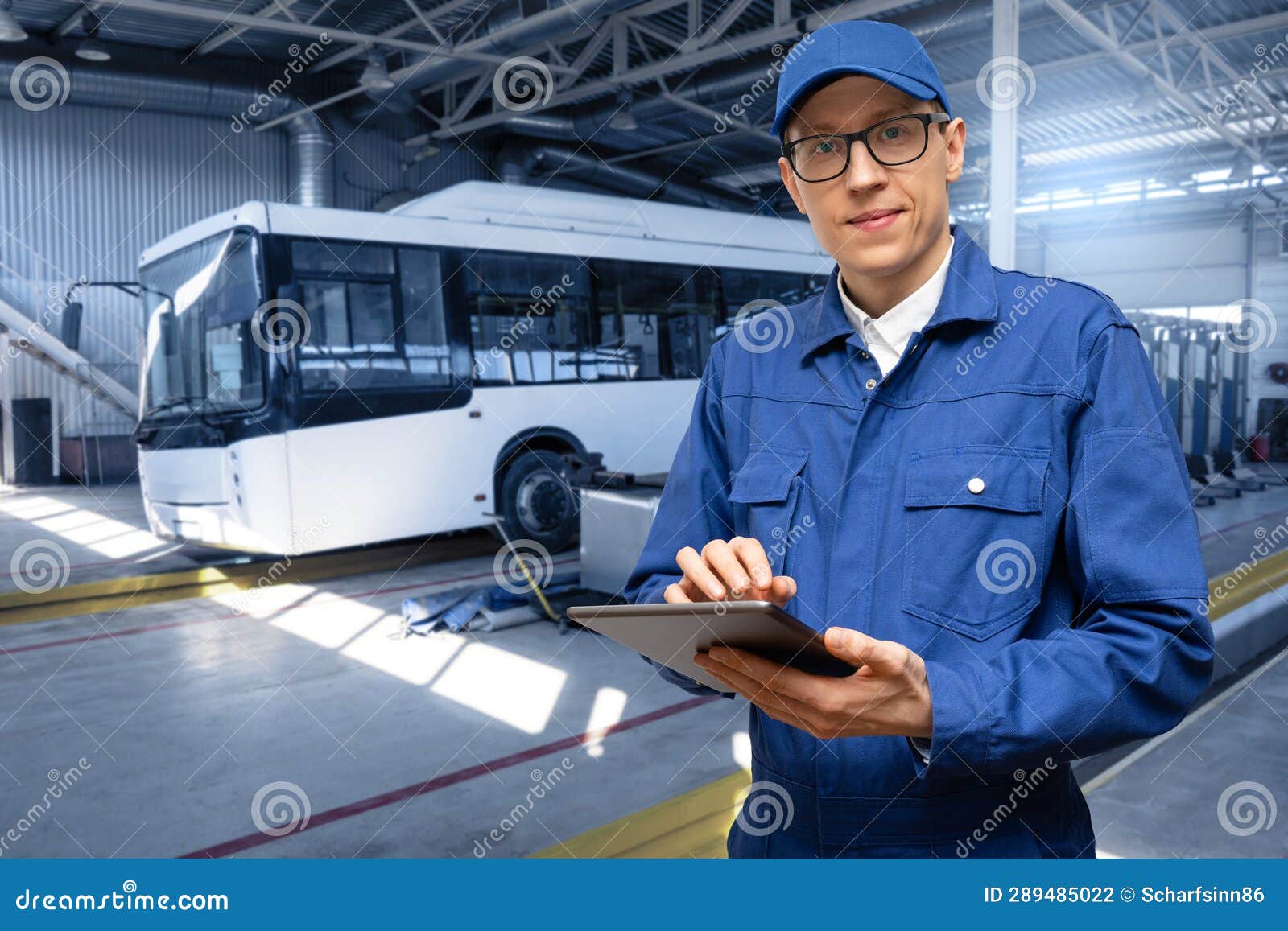 Bus repair in car service stock photo. Image of transportation - 289485022