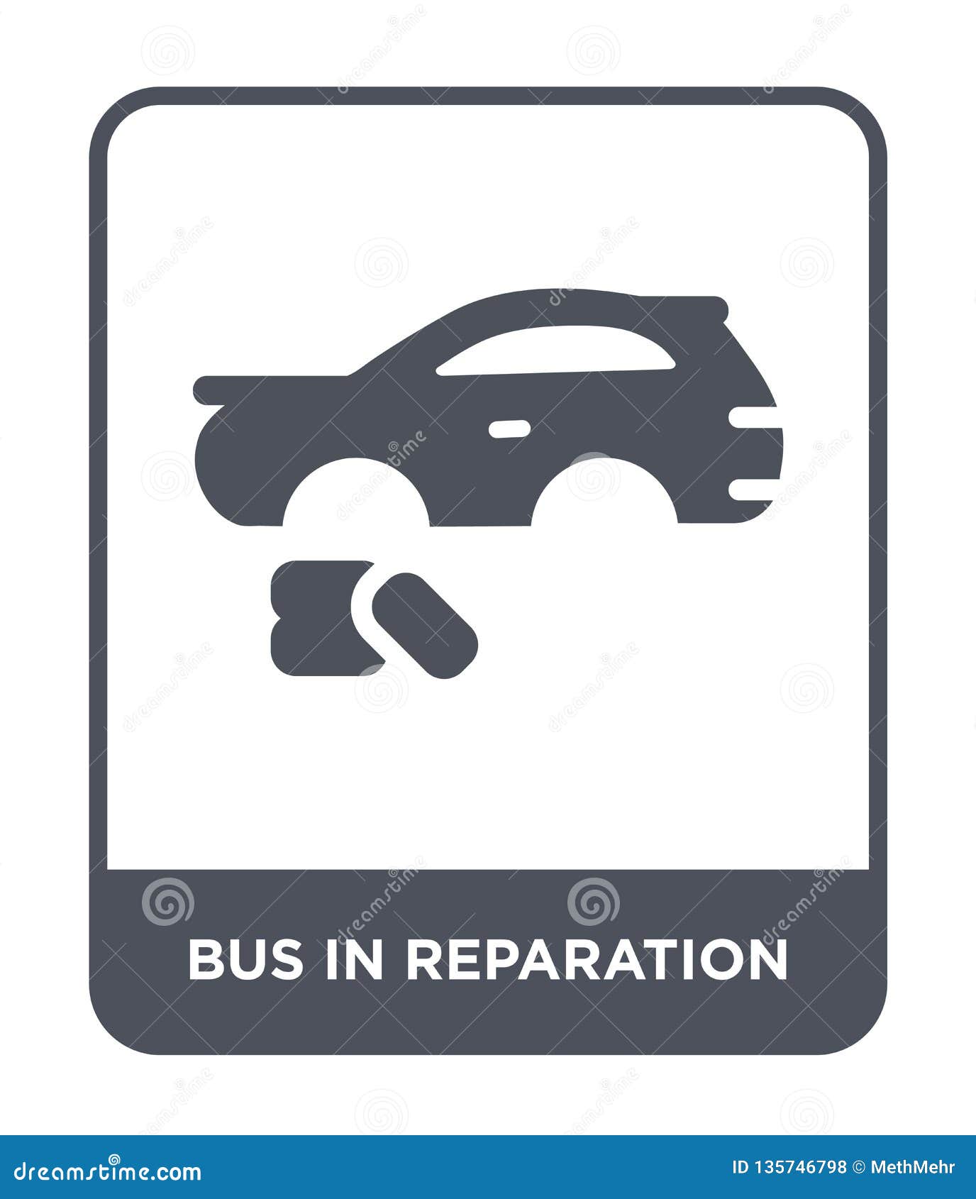 Bus In Reparation Icon In Trendy Design Style. Bus In Reparation Icon ... Bus In Reparation Icon In Trendy Design Style. Bus In Reparation Icon ...