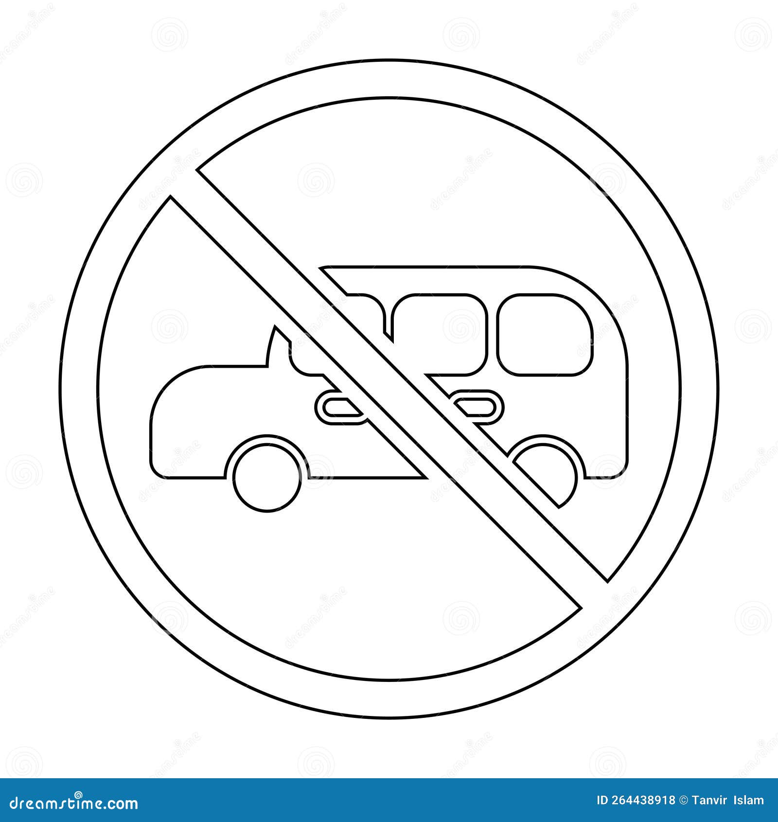 Bus Restriction Icon in Line Style Stock Vector - Illustration of ...