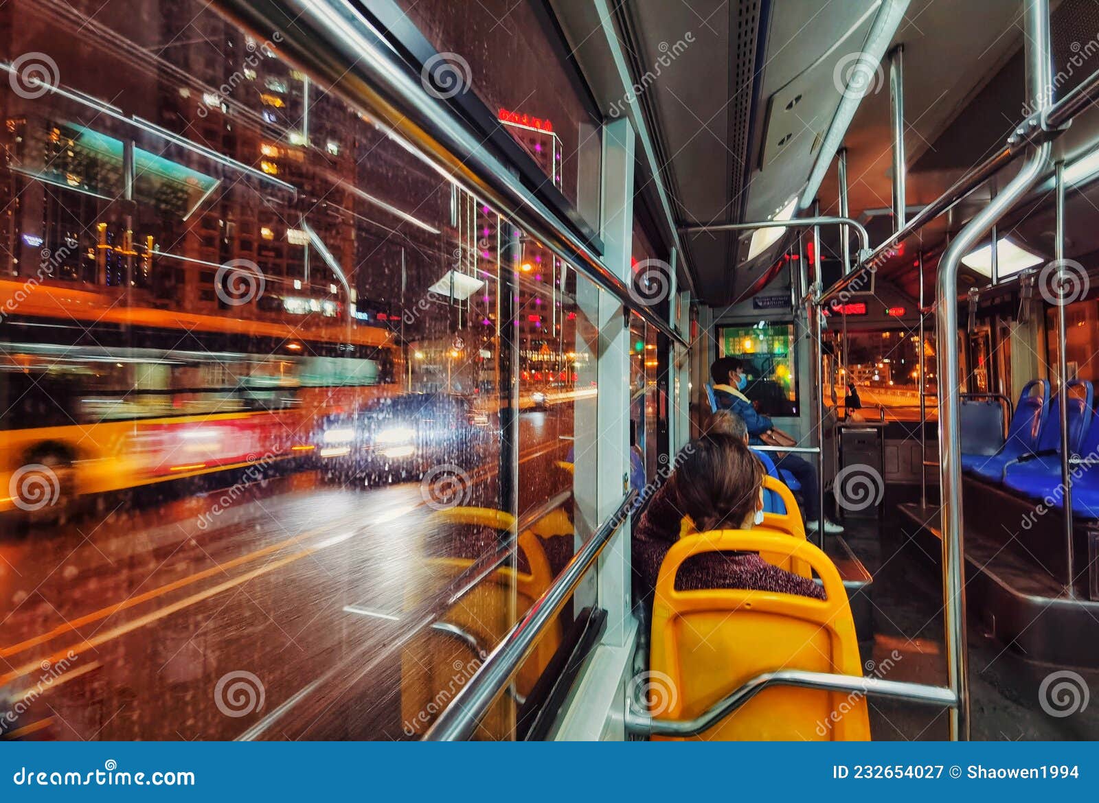 Bus ride at night editorial photography. Image of transit - 232654027
