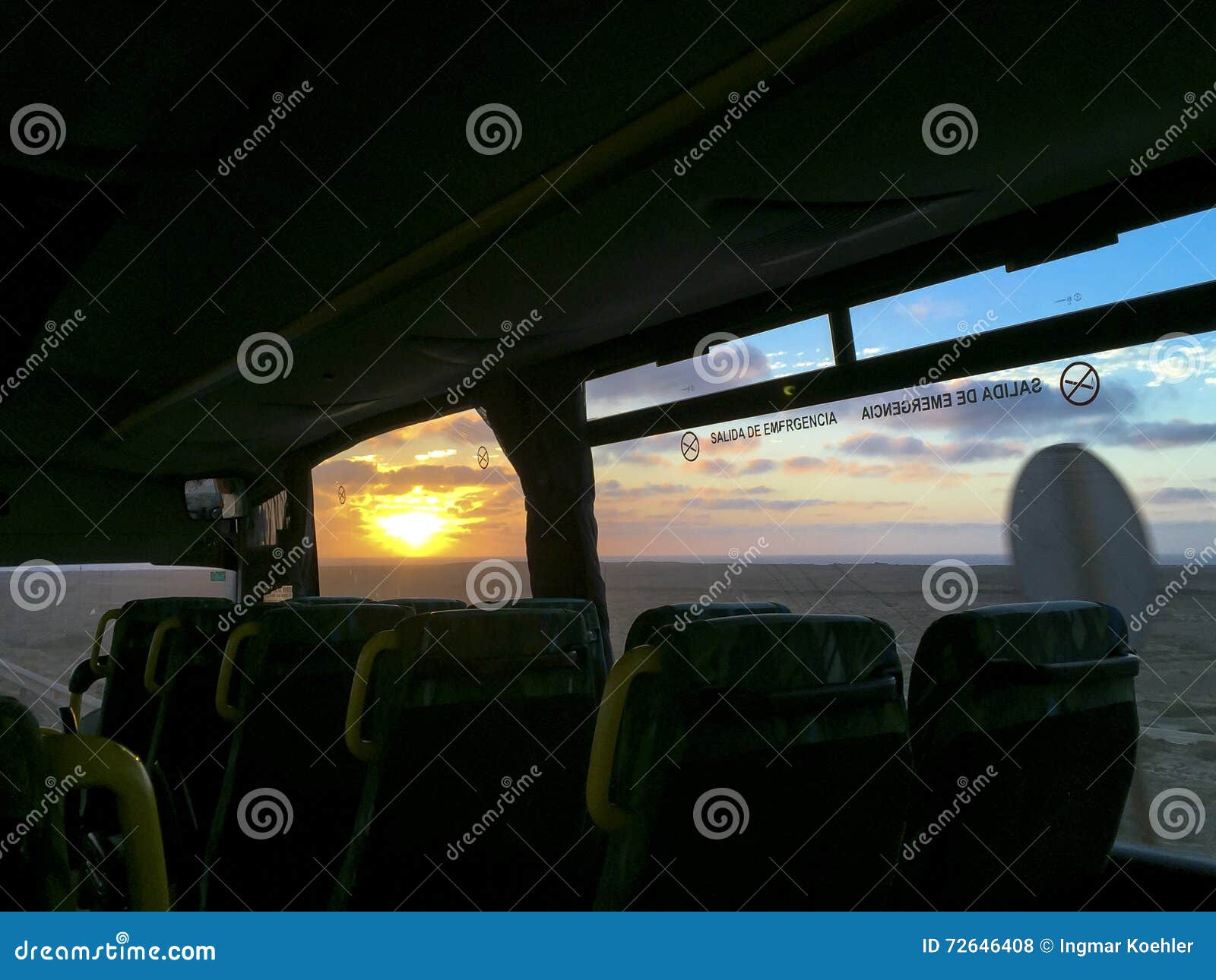 Bus Ride in the Sunset with Ocean View. Stock Photo - Image of public ...