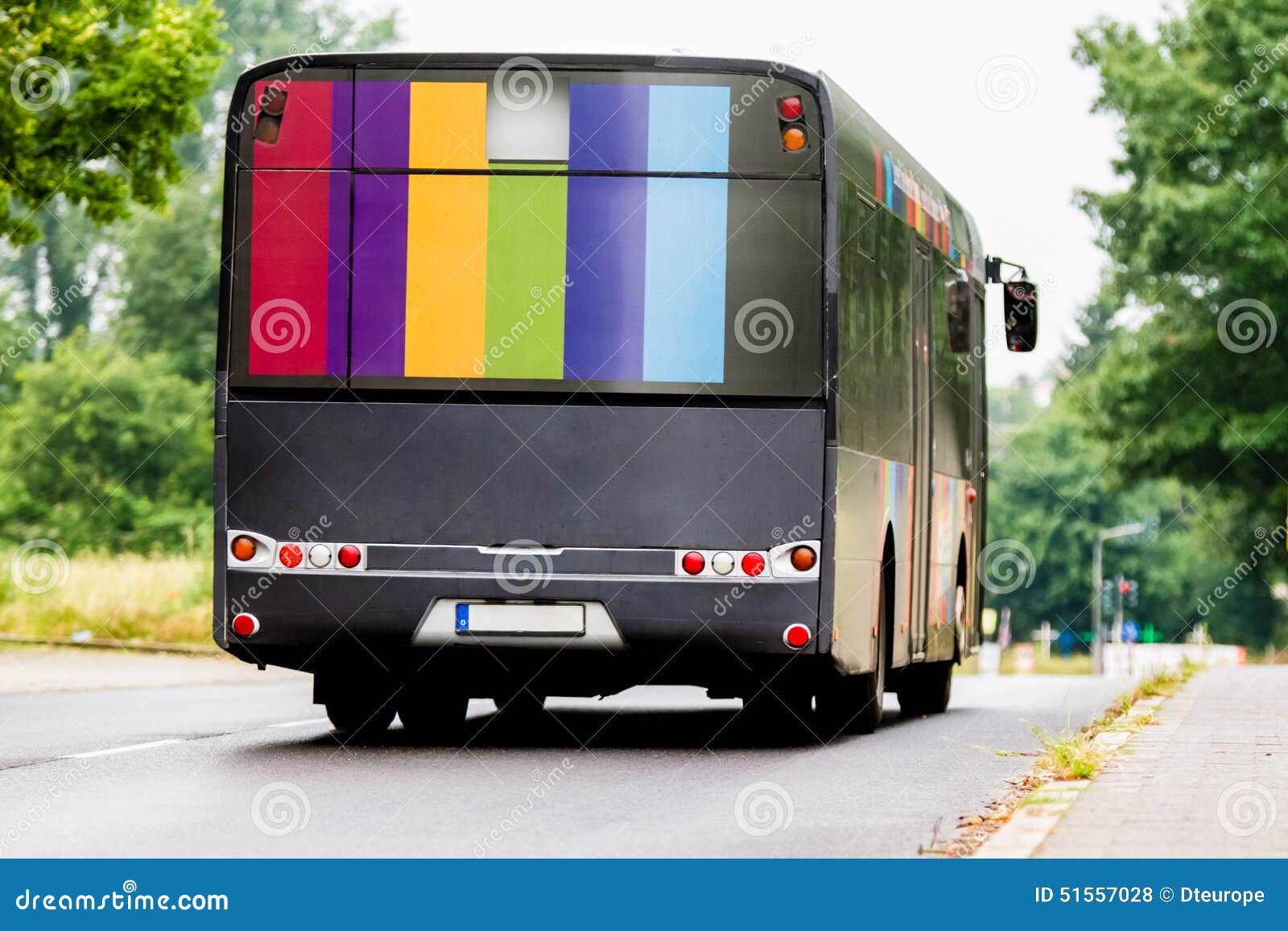 Bus on the road backview stock photo. Image of route - 51557028