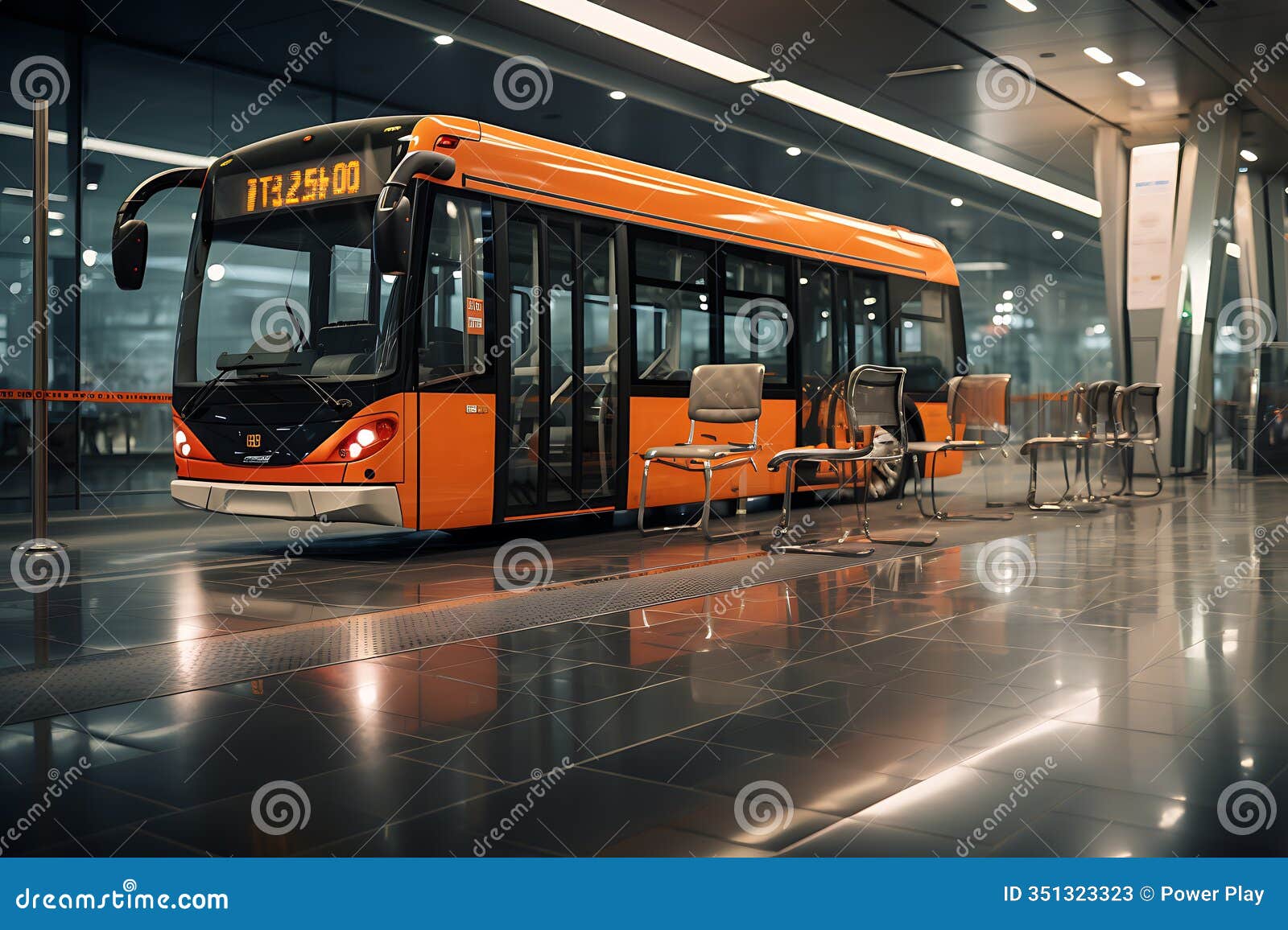 Bus on the Road in the City. 3D Render Stock Illustration ...