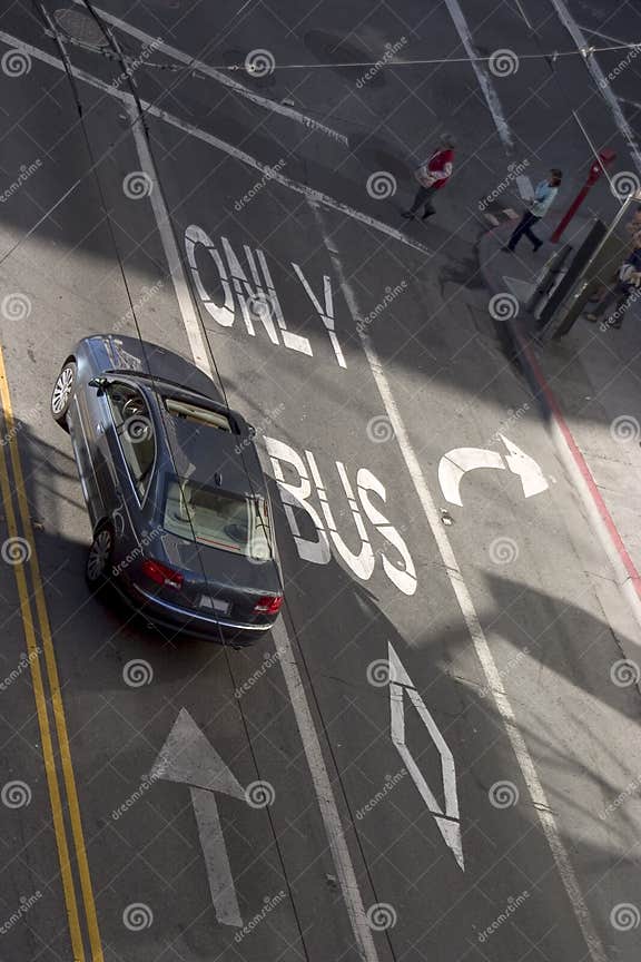 Bus only Road Markings stock photo. Image of transportation - 485912