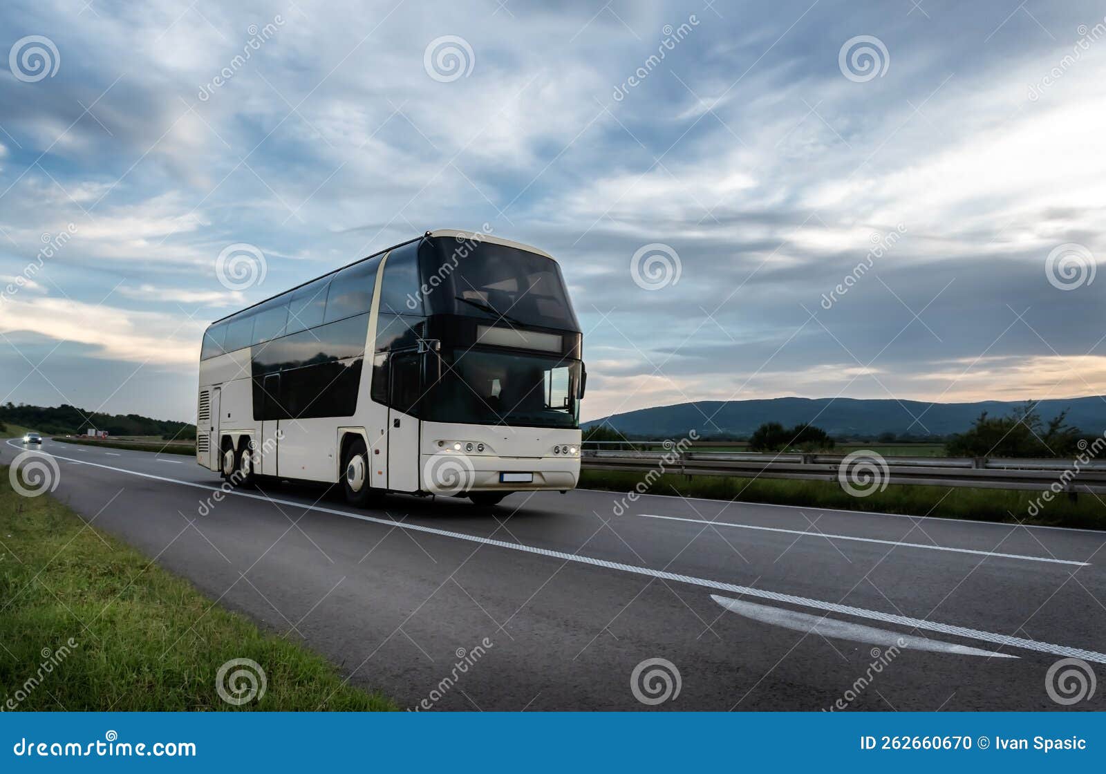 Bus on the road stock photo. Image of storage, lane - 262660670