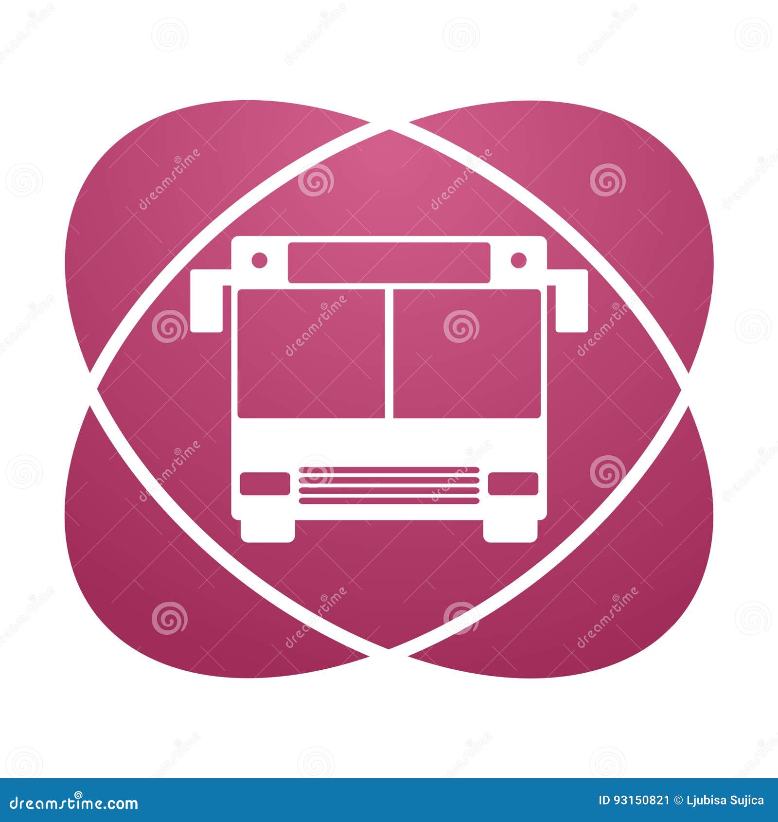 Bus rosa del segno illustrazione vettoriale. Illustrazione di servizio ...