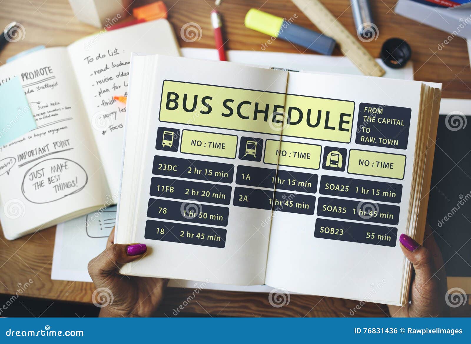 Bus Route Express Terminal Schedule Concept Stock Photo - Image of ...