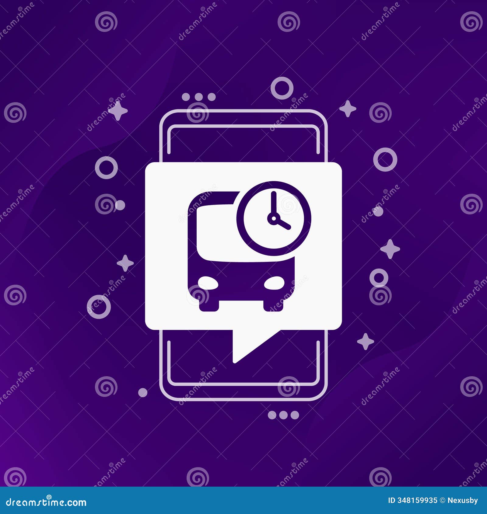 Bus Schedule App Icon with a Smart Phone Stock Illustration ...