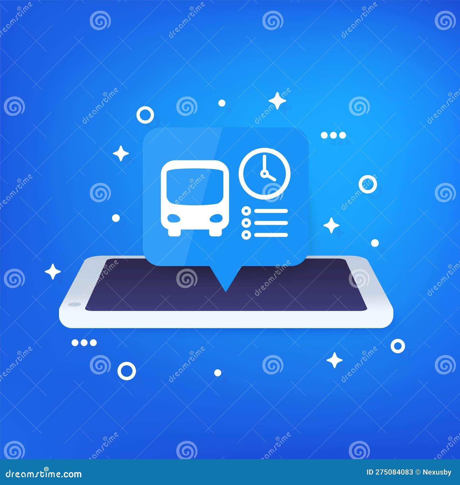 Bus Schedule App, Timetable Vector Design Stock Vector - Illustration ...