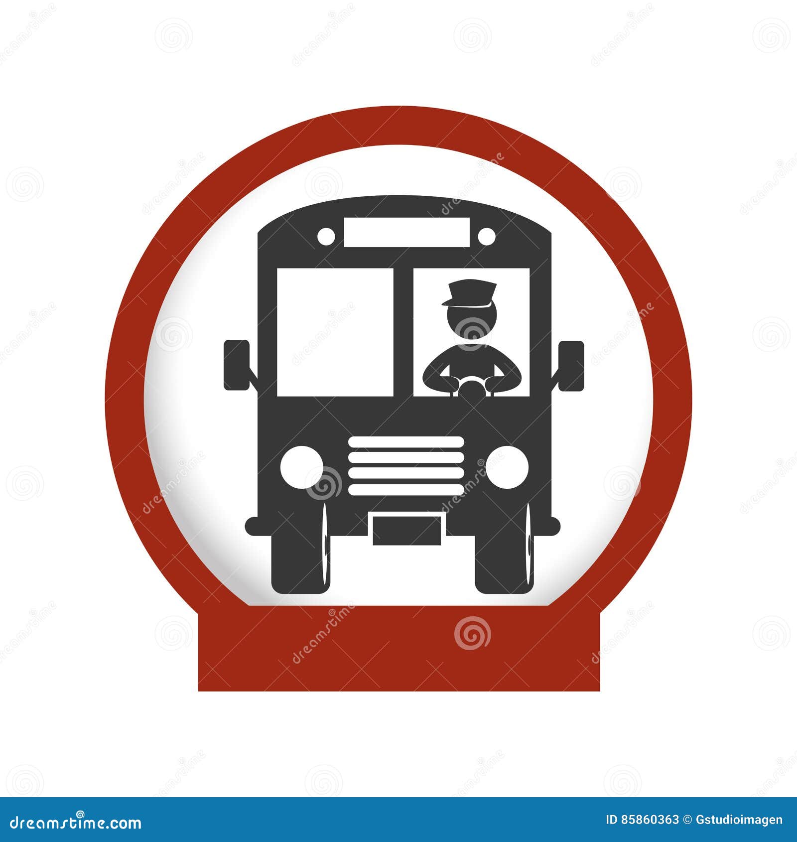 Bus school emblem icon stock vector. Illustration of education - 85860363