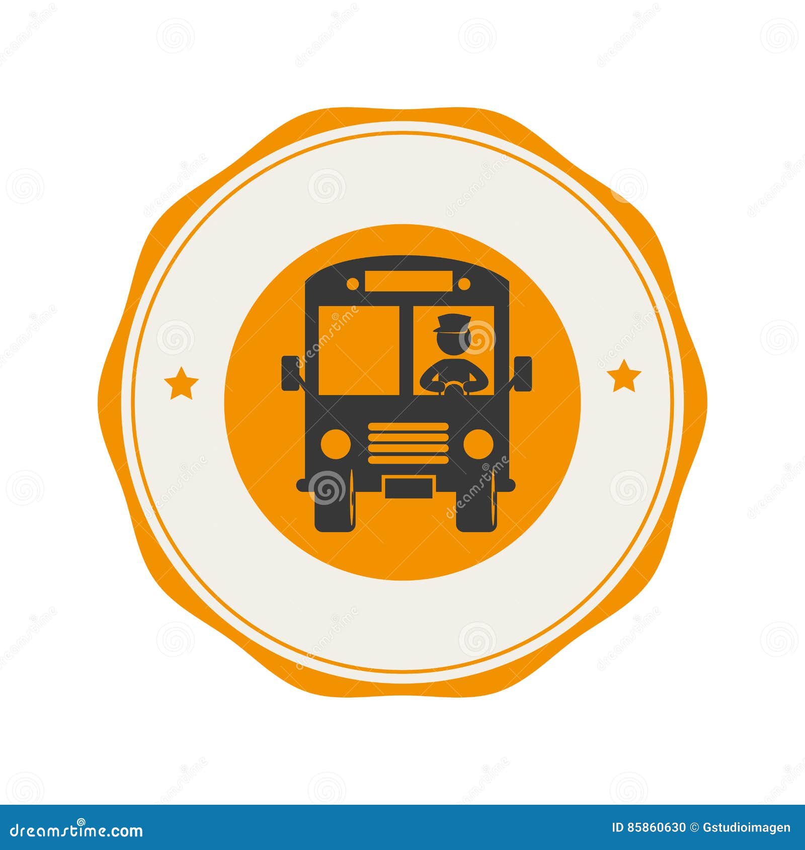 Bus school emblem icon stock vector. Illustration of automobile - 85860630