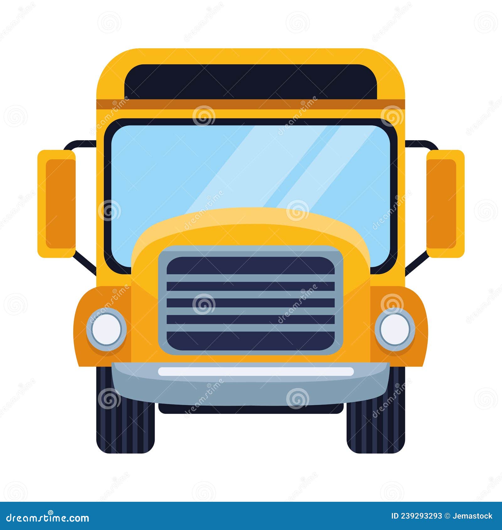 School Bus Front View Vector Illustration. Back To School ...