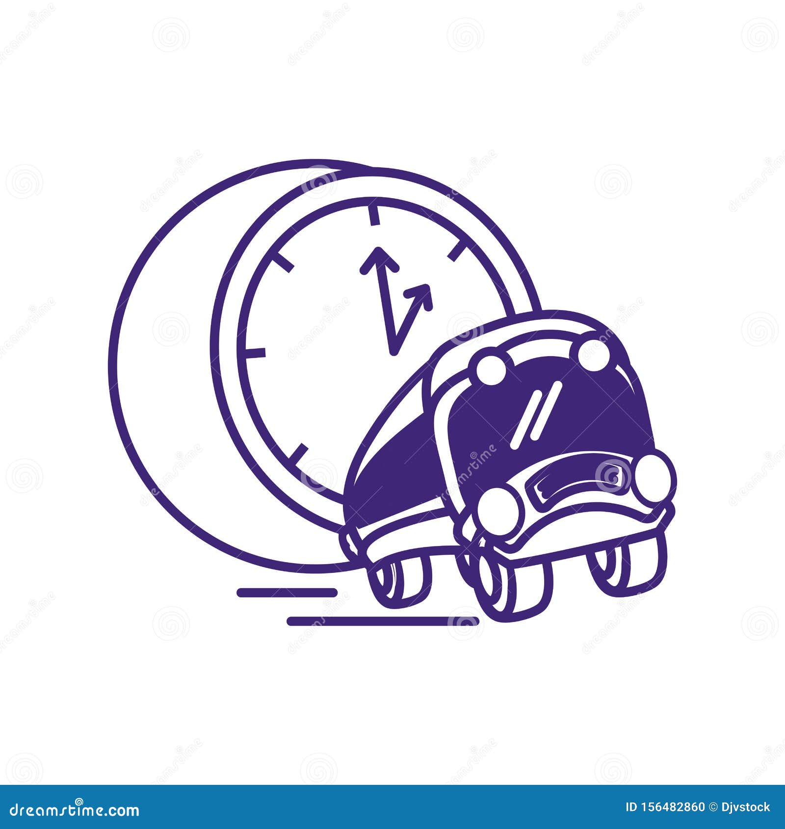 Bus School Transportation with Clock Time Stock Illustration ...